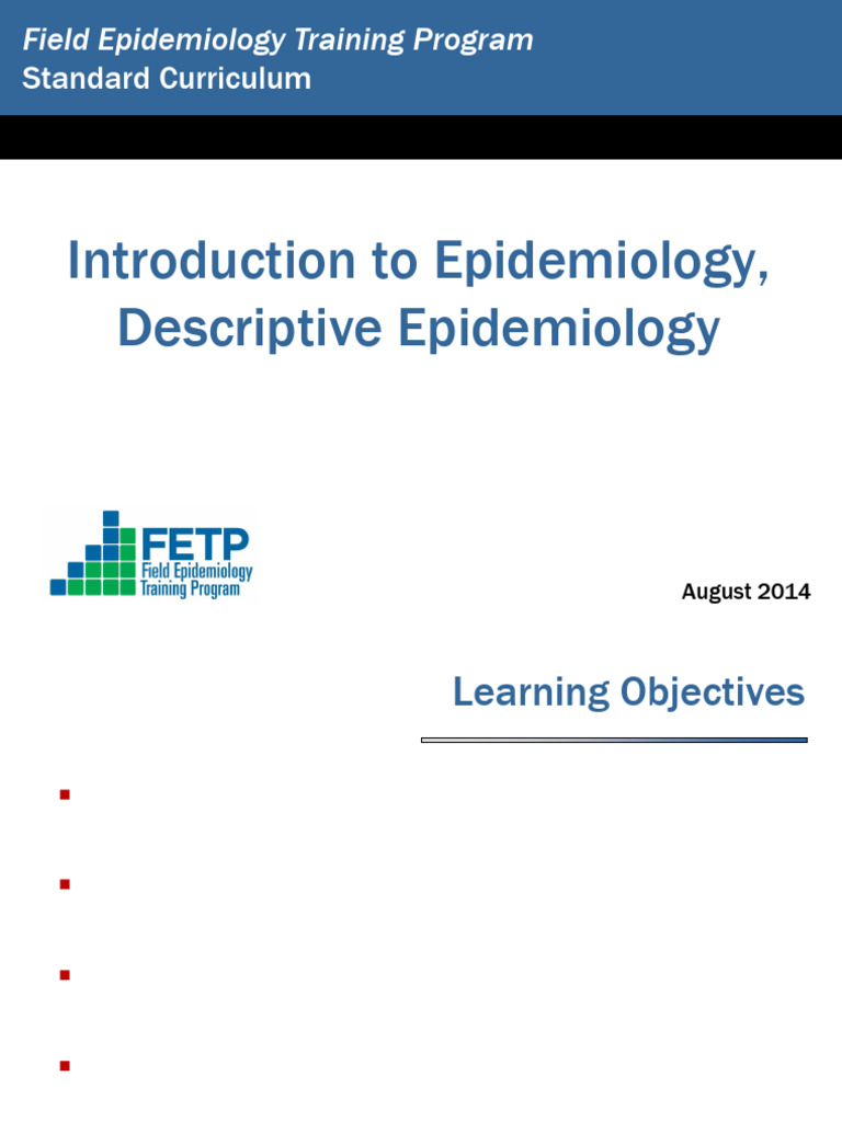 E01.Intro To Epi, Descriptive Epi - STD Curr.2014-08 | PDF ...