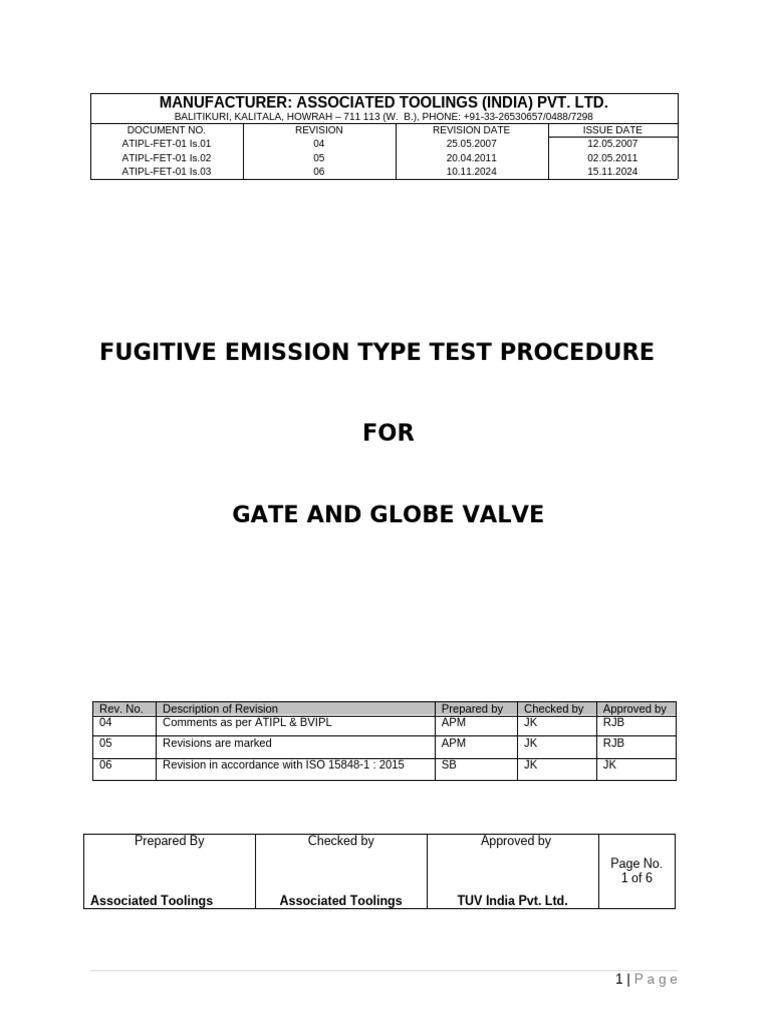 Fe Test Procedure Rev.5 | PDF | Valve | Temperature