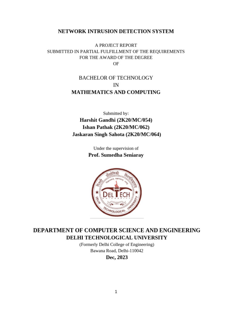 Network Intrusion Detection System | PDF | Principal Component Analysis | Machine Learning