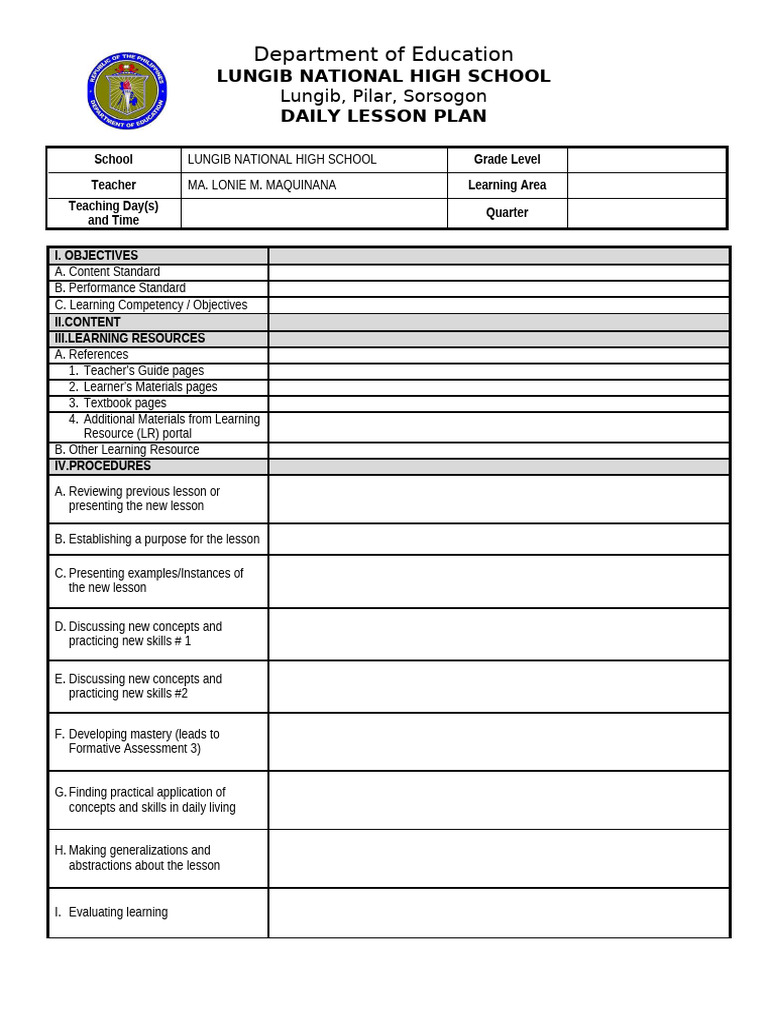 DLP - Filipino Understanding | PDF | Learning | Behavior Modification