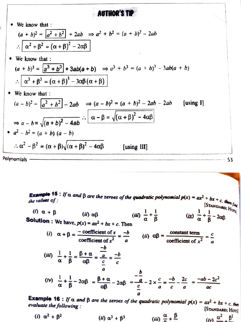 10th Maths Ch-2 Practice Material | PDF | Factorization | Polynomial
