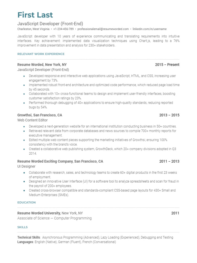 Javascript-Developer-Front-End2 - Template 14 | PDF | Java Script ...