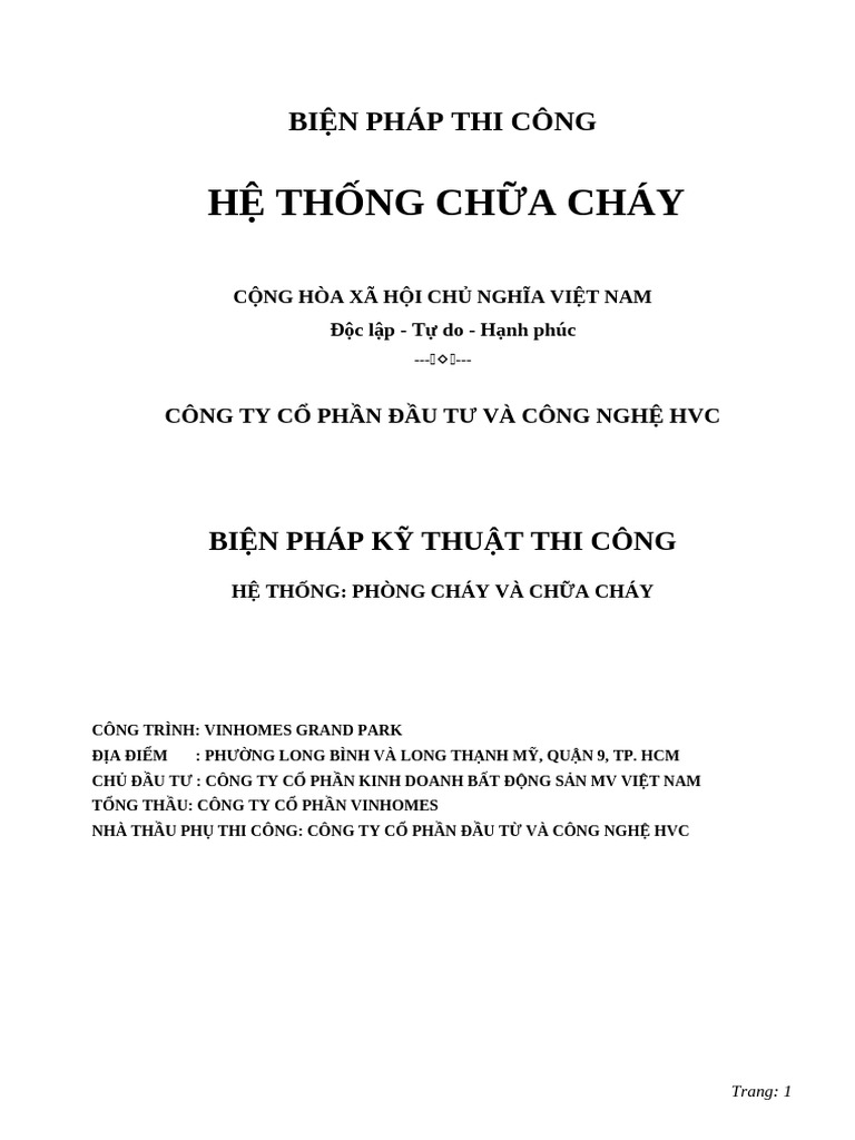 1. Bptc Pccc Khoi Hầm | PDF