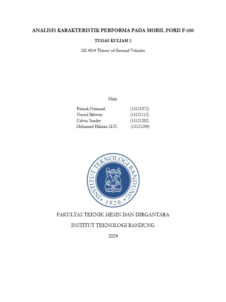 Tugas 2 Performance f150 | PDF