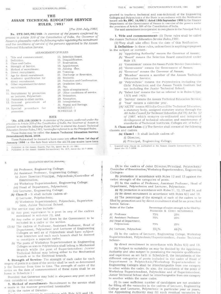 Assam Technical Education Service 1981 | PDF