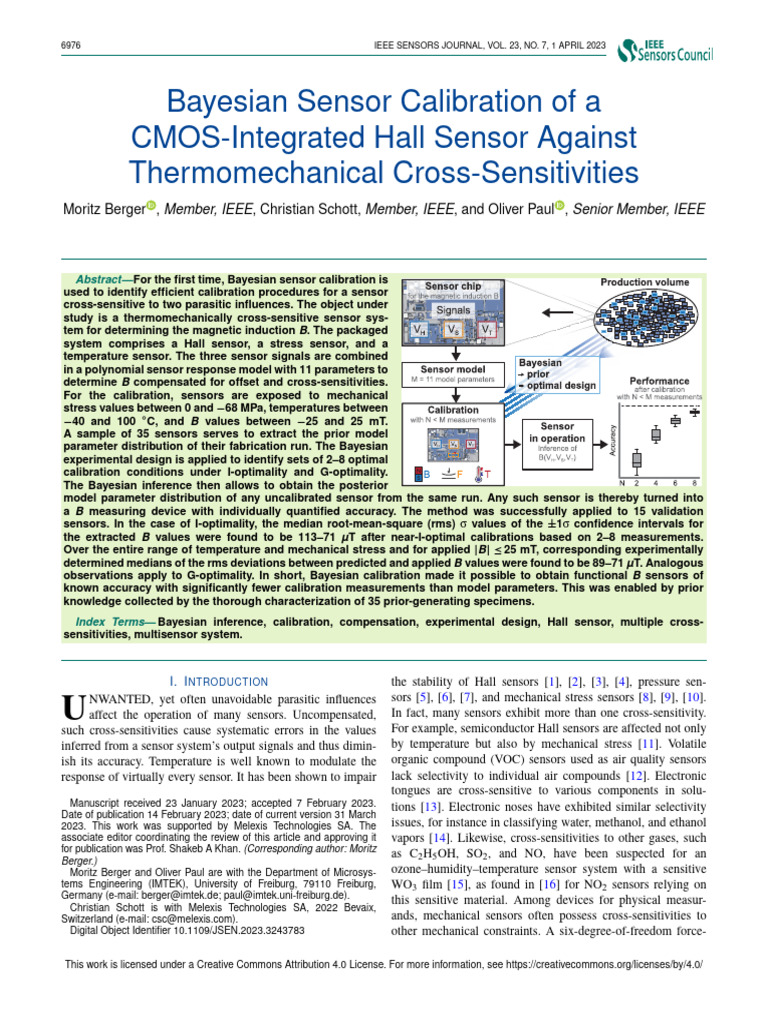 Berger 2023 Bayesian Sensor Calibration | PDF | Bayesian Inference | Sensor