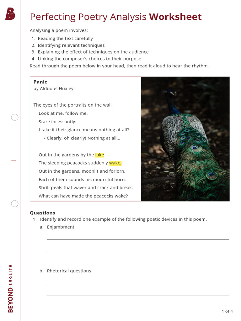 Analyzing Huxley's "Panic" Poem | PDF | Poetry