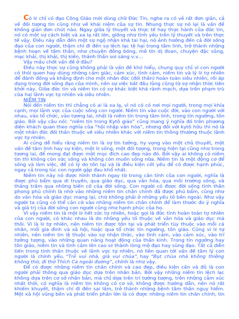 Đức Tin hay Niềm Tin | PDF