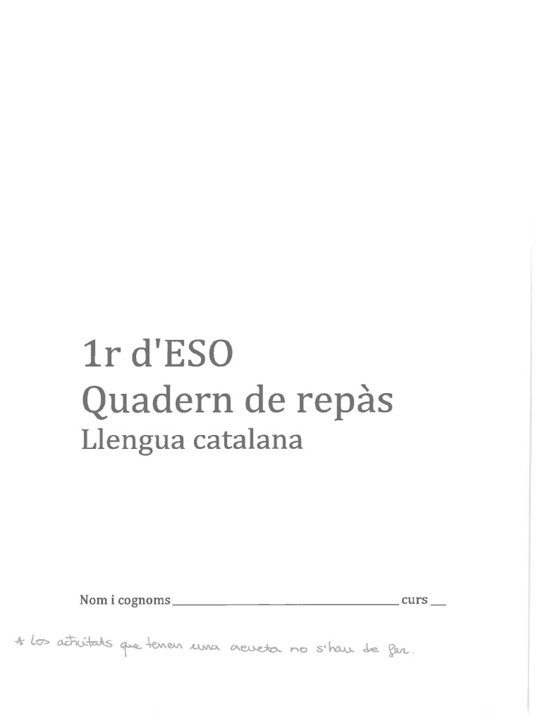 Català 1r ESO | PDF