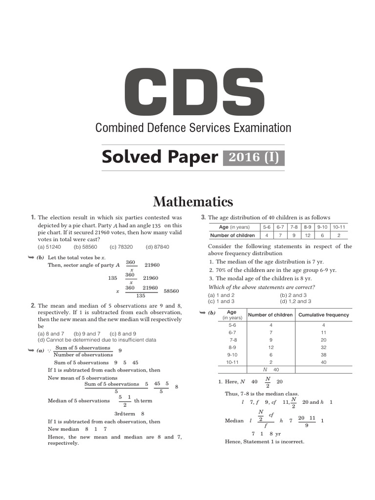 Solved Paper: Mathematics | PDF | Area | Elementary Mathematics