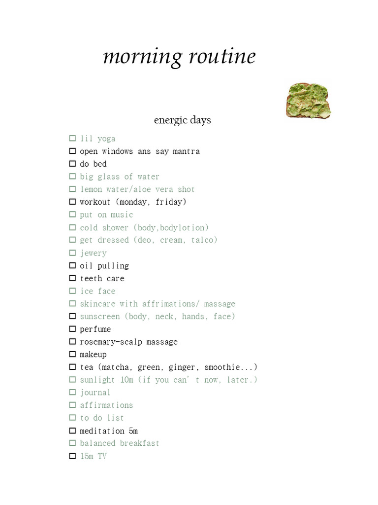 Morning Routine | PDF