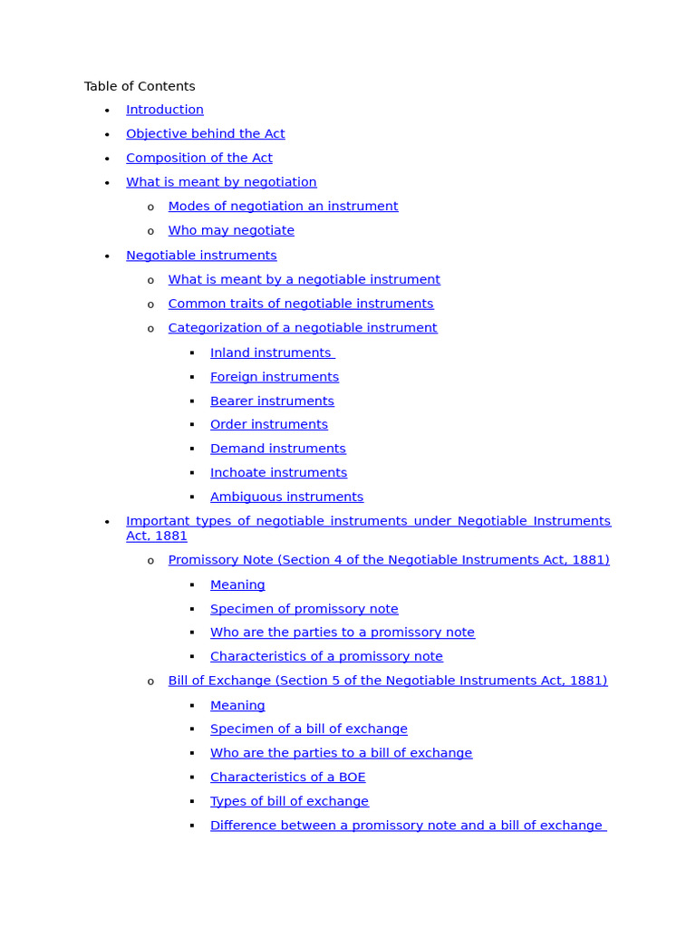 NI act | PDF | Negotiable Instrument | Cheque