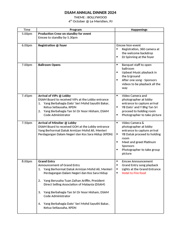 DSAM Program - Emcee | PDF | Titles | Malaysia