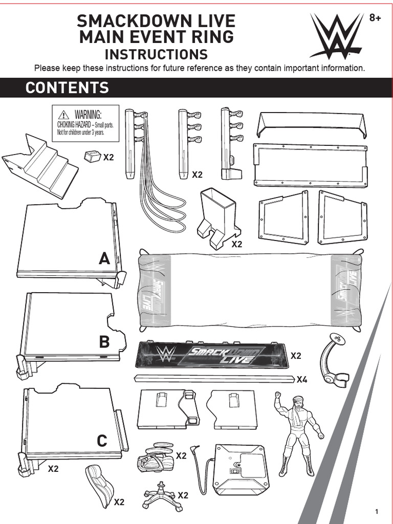 WWE Smackdown Live Ring Assembly Guide | PDF | Paper | Wwe