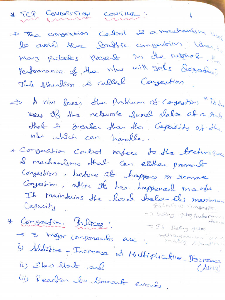 Congestion Control Pdf Computer Networking Data Transmission