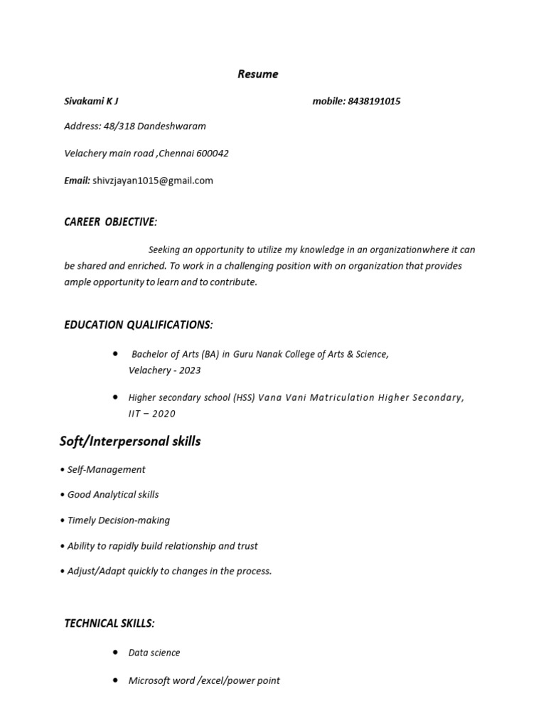 Shivani resume | PDF