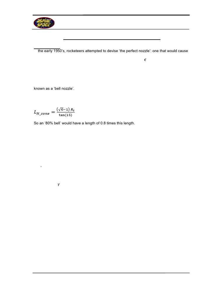 Thrust optimised parabolic nozzle | PDF | Nozzle | Angle
