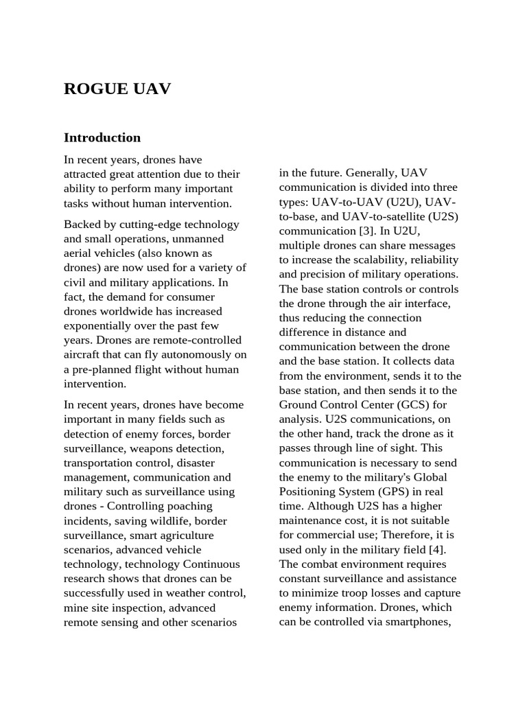 ROGUE UAV | PDF | Unmanned Aerial Vehicle