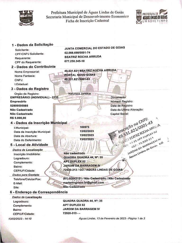 Cadastro Municipal | PDF