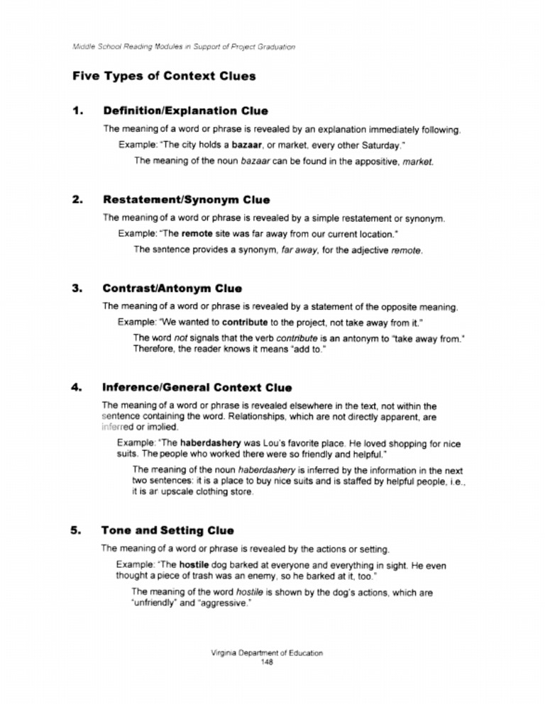 Context Clues PDF | PDF