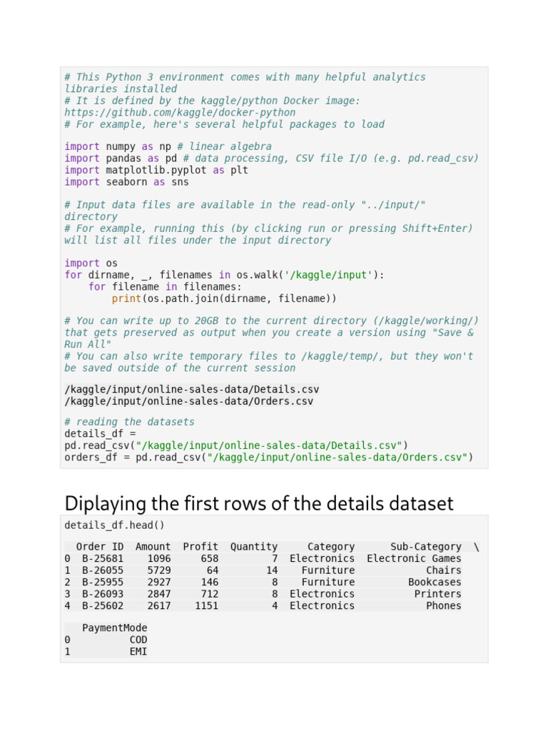 Online Sales Data Analysis | PDF | Computer Data | Computing