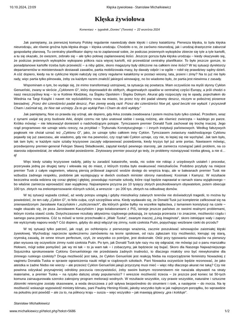 Michalkiewicz S.[2024.09.22]_Klęska Żywiołowa [Stanisław Michalkiewicz ...