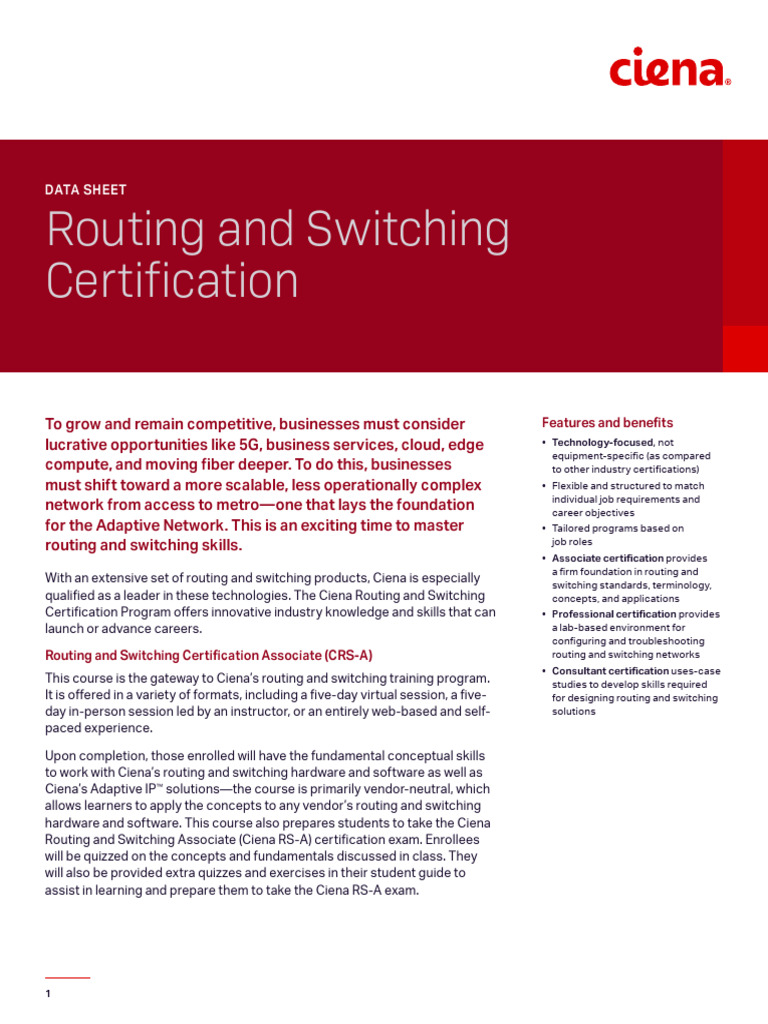 Routing and Switching Certification DS | PDF | Computer Network | Internet Protocols