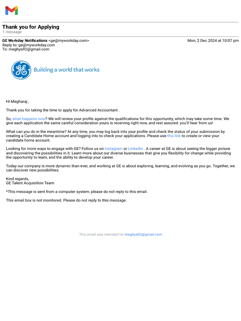 GE Application | PDF