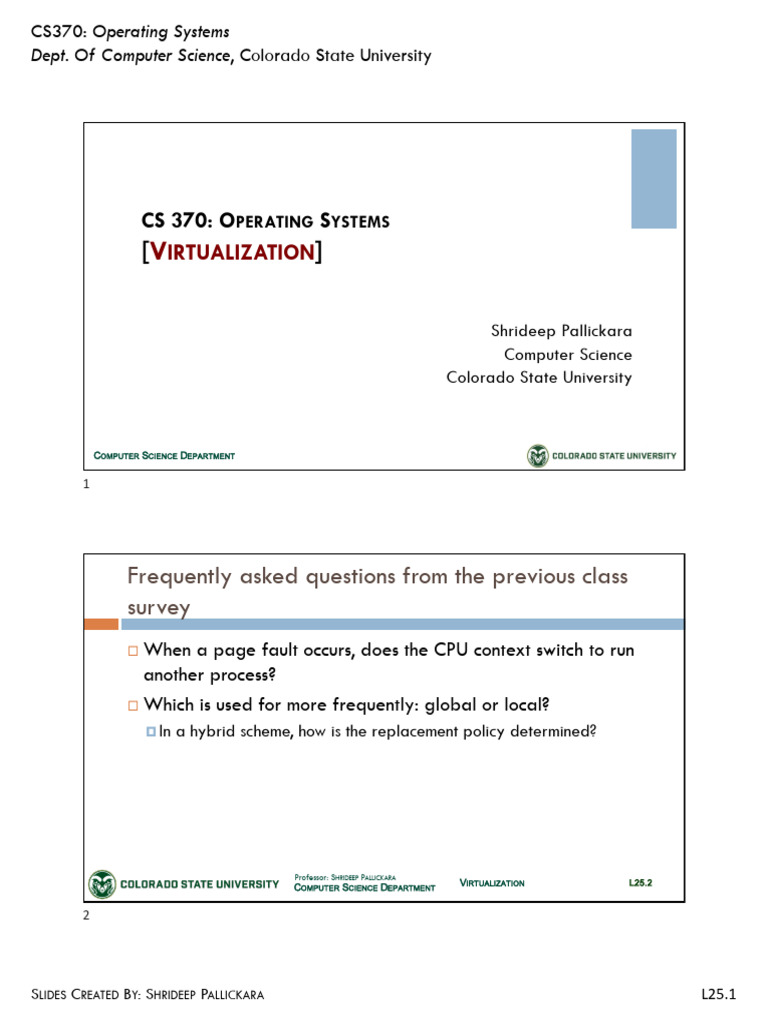 CS370 L25 Virtualization PartA | PDF | Virtual Machine | Operating System
