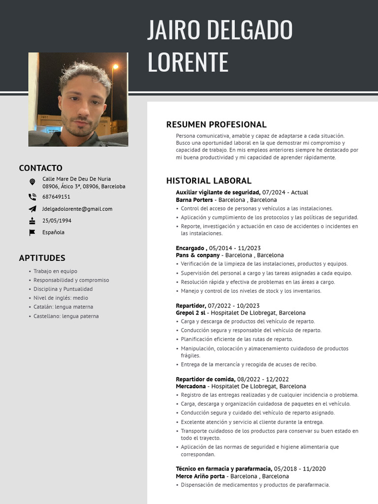 CV de Técnico en Farmacia | PDF | Farmacia | Barcelona