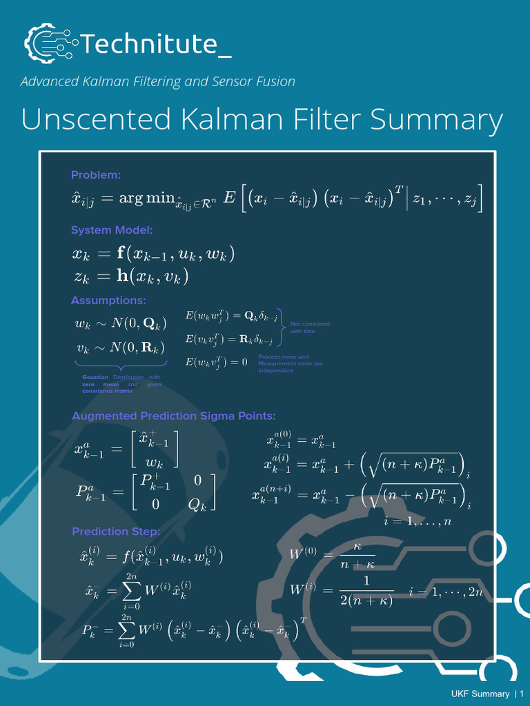 Unscented+Kalman+Filter+Summary | PDF Unscented+Kalman+Filter+Summary | PDF
