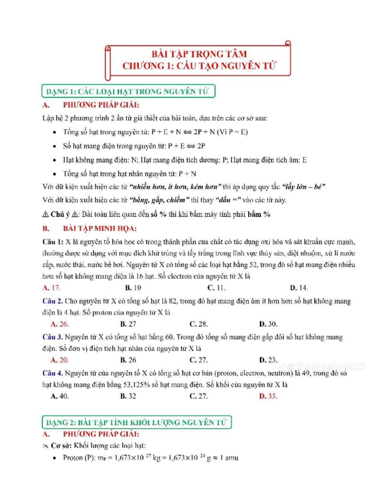 BT TRỌNG TÂM C1 | PDF