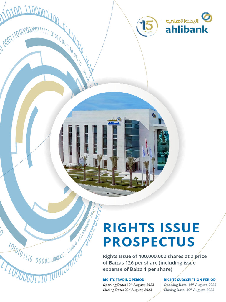 Ahli-Bank-SAOG_-Rights-Issue-2023-English-Prospectus | PDF | Banks ...