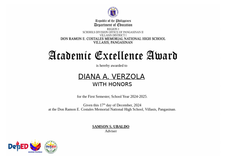 Certificate Regular | PDF