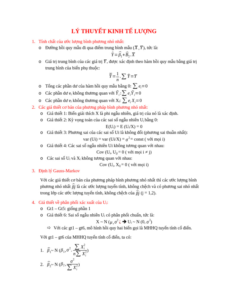 Lý thuyết KTL | PDF