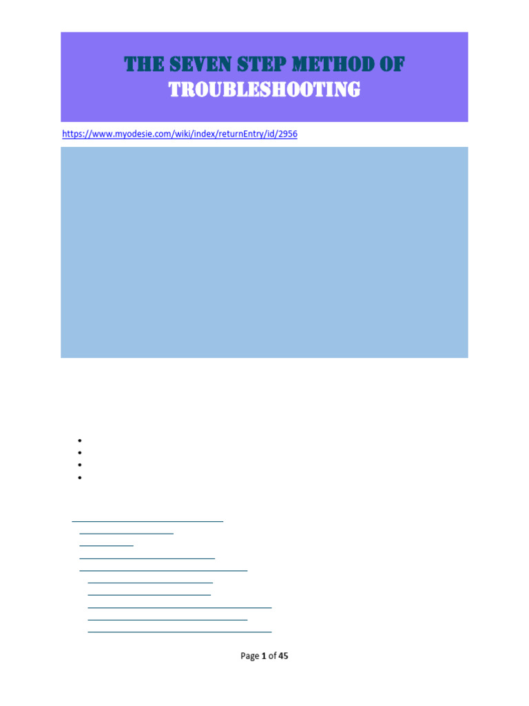 The Seven Step Troubleshooting Method-1 | PDF | Troubleshooting