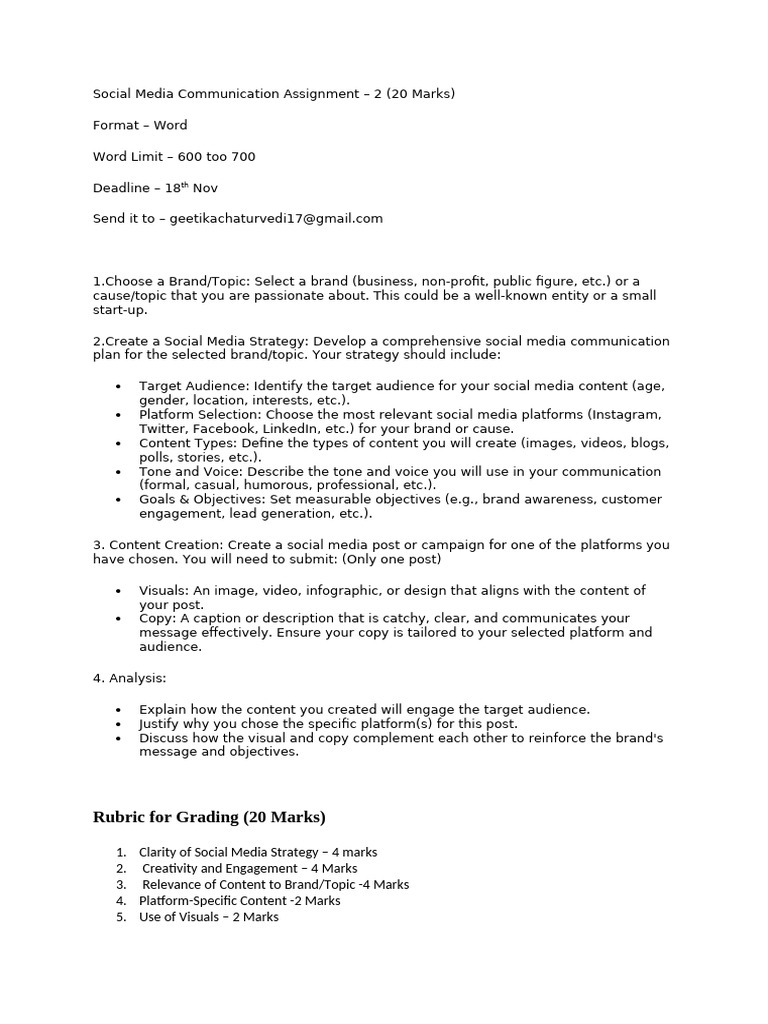 Social Media Communication Assignment 2 | PDF