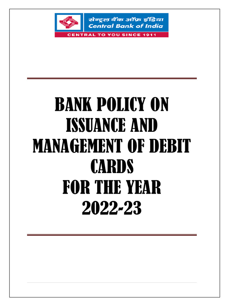 Debit Card Policy 2022-23 Overview | PDF | Debit Card | Emv
