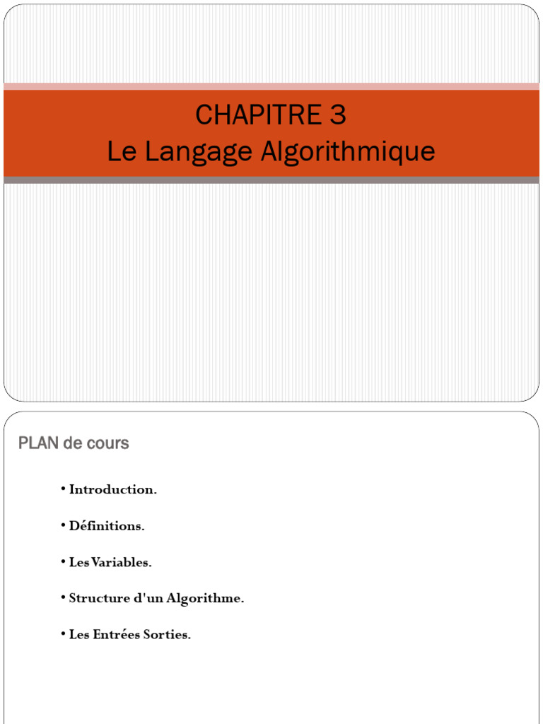 Introduction au Langage Algorithmique | PDF | Programmation ...