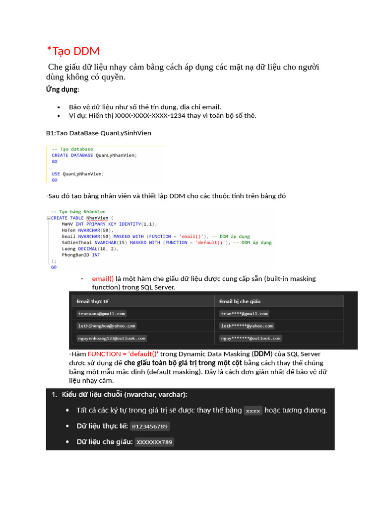 Configure DDM On SSMS | PDF