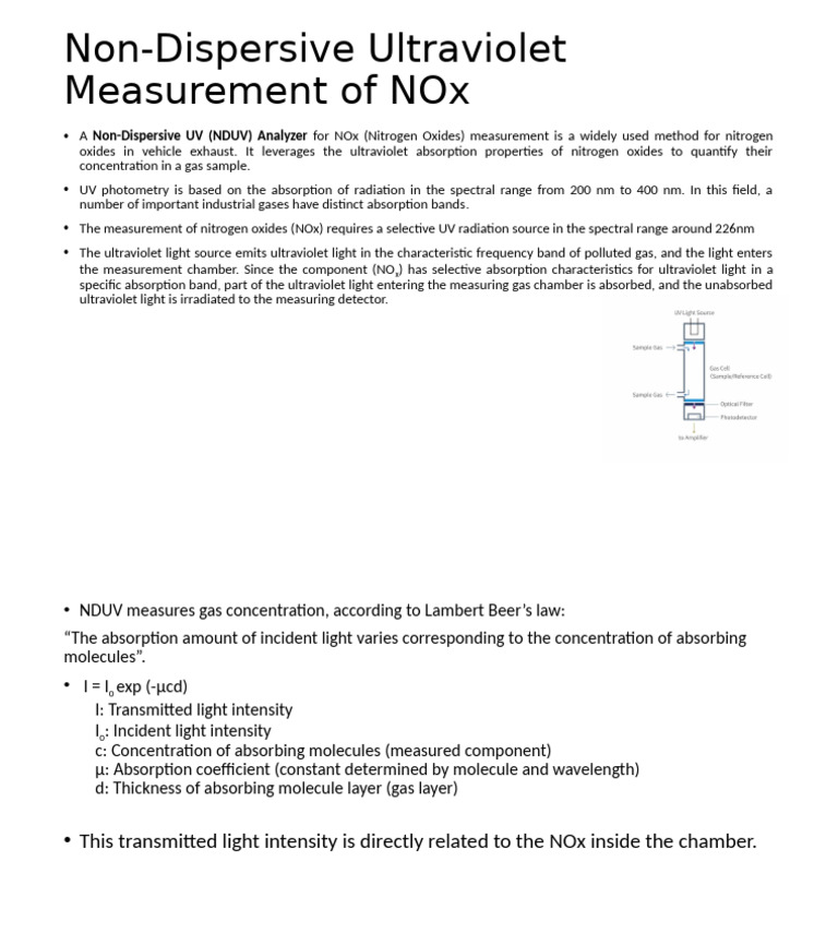 Non-Dispersive Ultraviolet Measurement of NOx - Sanjeev | PDF
