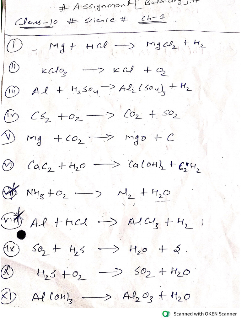 Balancing Class 10 Pdf