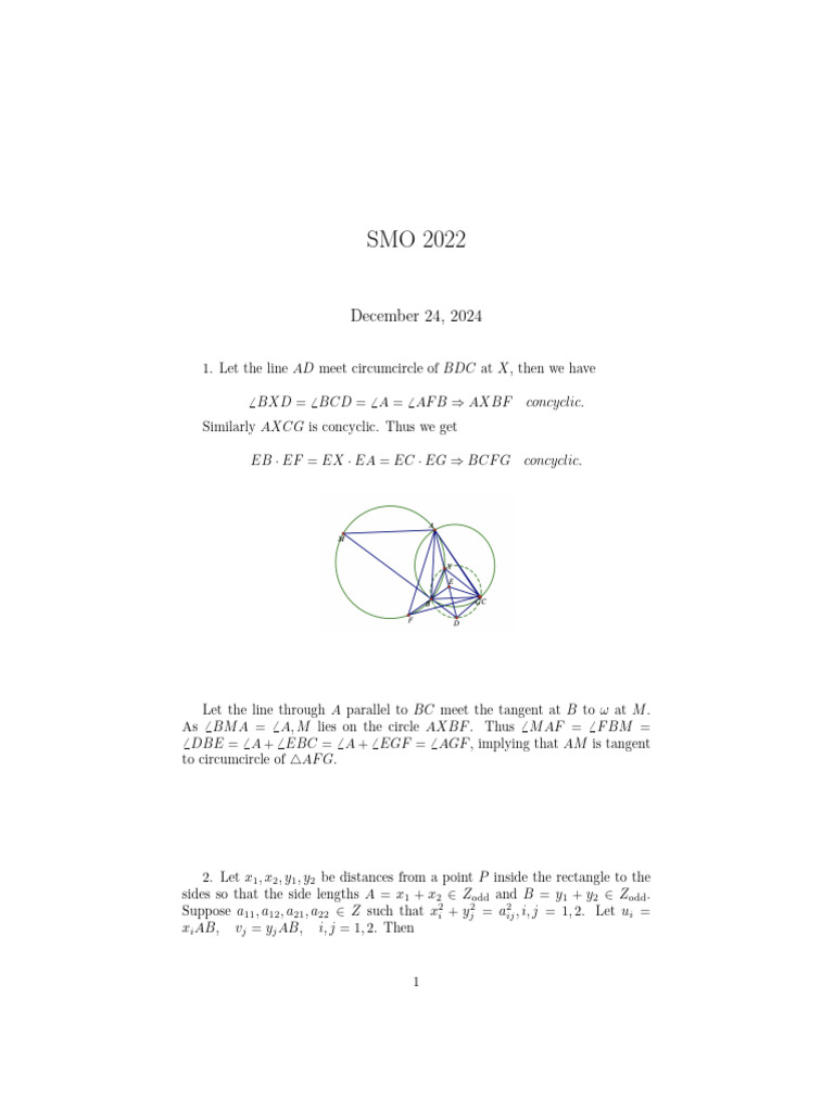 SMO_2022 | PDF | Mathematical Objects | Mathematics