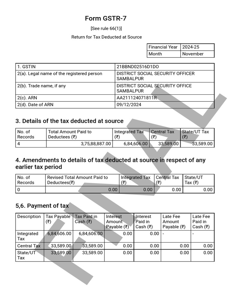 GSTR7 21bbnd02516d1do 112024 | PDF | Economies | Personal Finance