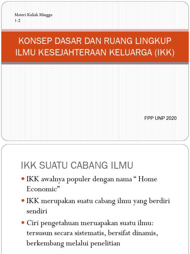 Konsep Dasar Dan Ruang Lingkup Ikk) | PDF