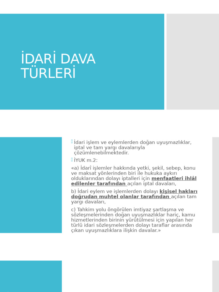 İdari̇ Yargida Dava Türleri̇ | PDF