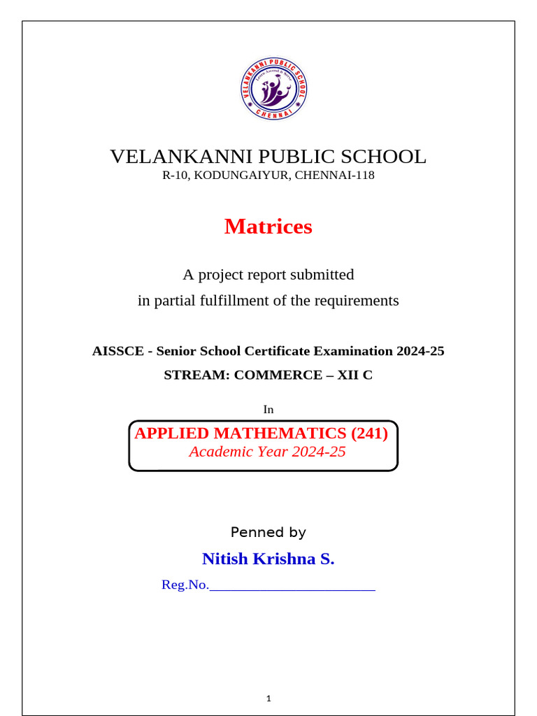 Maths Project Cover Page Design | PDF | Qualifications