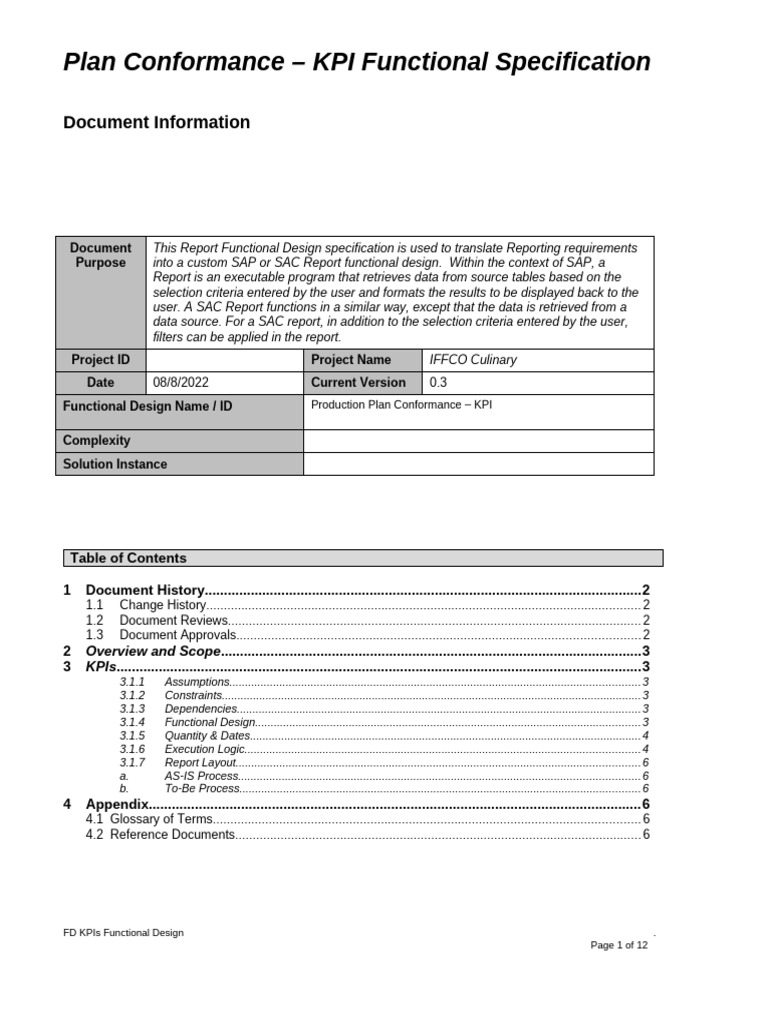 CR0000001472 - FS - PP - KPI - Production Plan Conformance v0.3 | PDF | Software Engineering ...