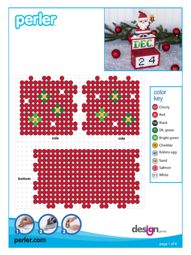 Perler Project Guide - Santa Perpetual Calendar | PDF