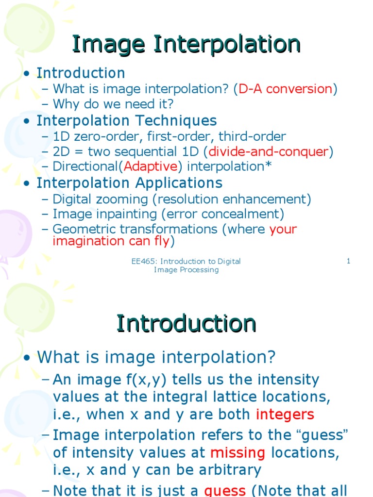 Image Interpolation | PDF | Interpolation | Image Resolution